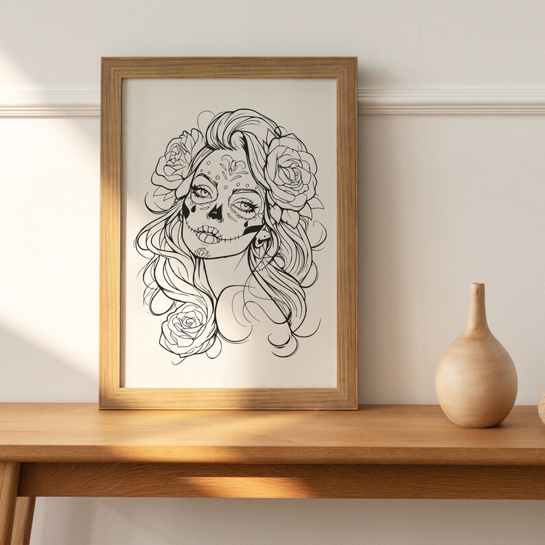 Catrina Svg, Catrina Clipart, Catrina Tattoo Design Png, Sugar Skull ...