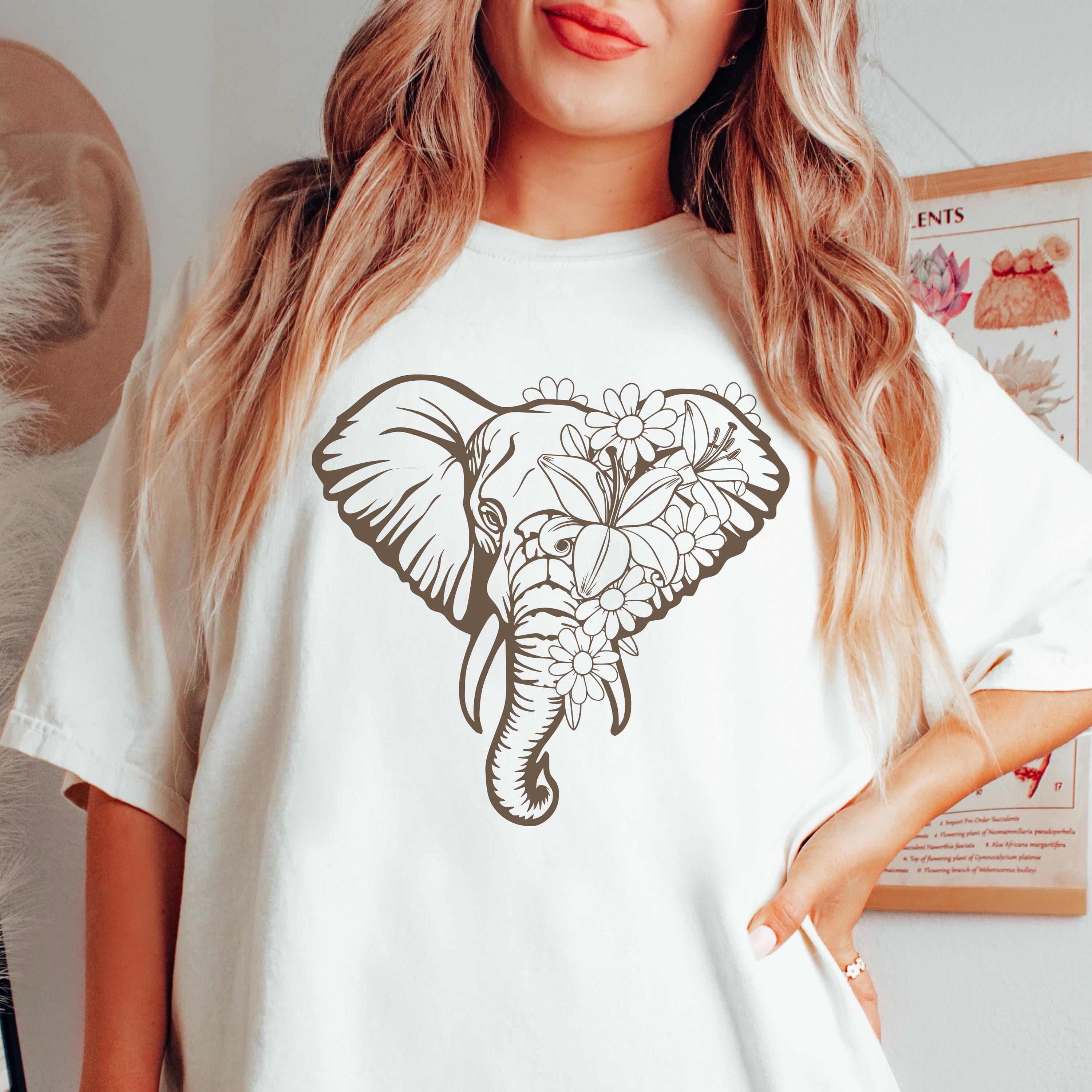 Floral Elephant Svg, Elephant Head Svg, Elephant Flower Face Svg ...