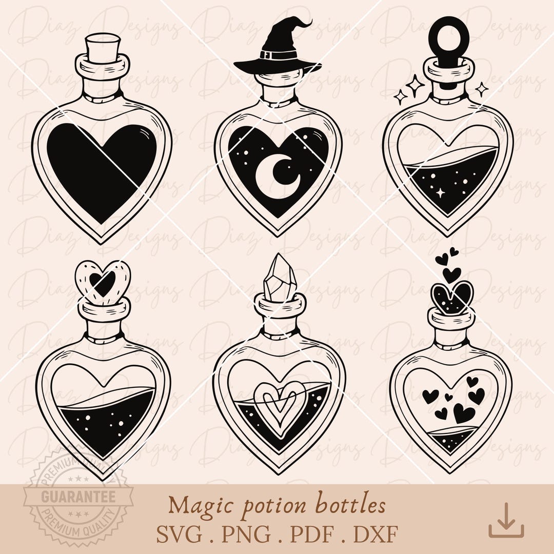 Witch Potions Svg, Love Potion Svg, Heart Potion Svg, Magic Potion Svg ...
