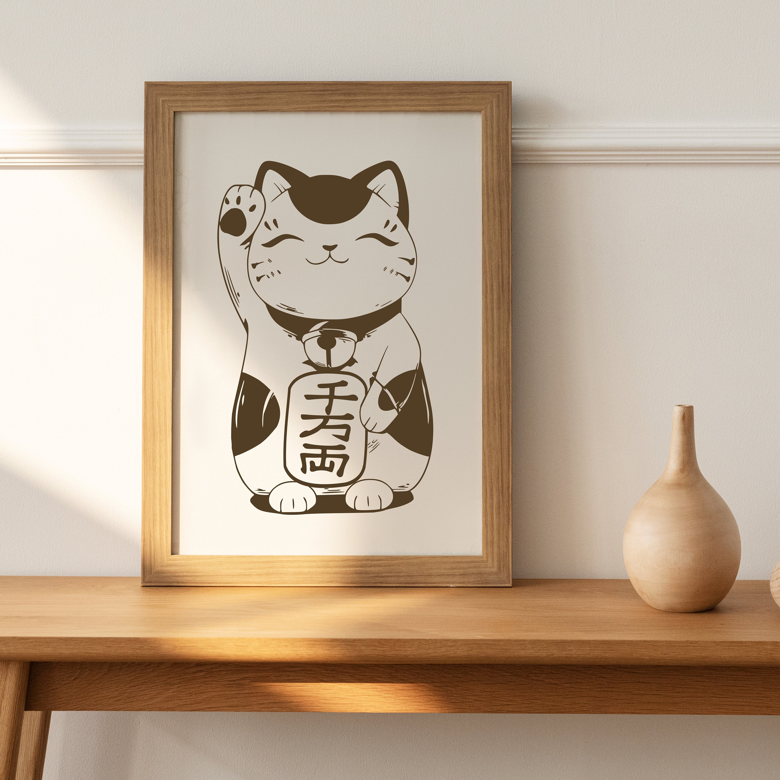Japanese Lucky Cat Svg, Cartoon Cat Svg, Maneki Neko Svg, Kawaii Cat ...