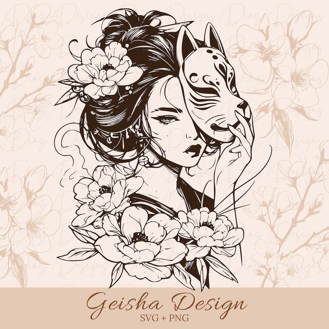 Geisha Svg Cut File, Japanese Geisha Png, Geisha Clipart, Geisha ...