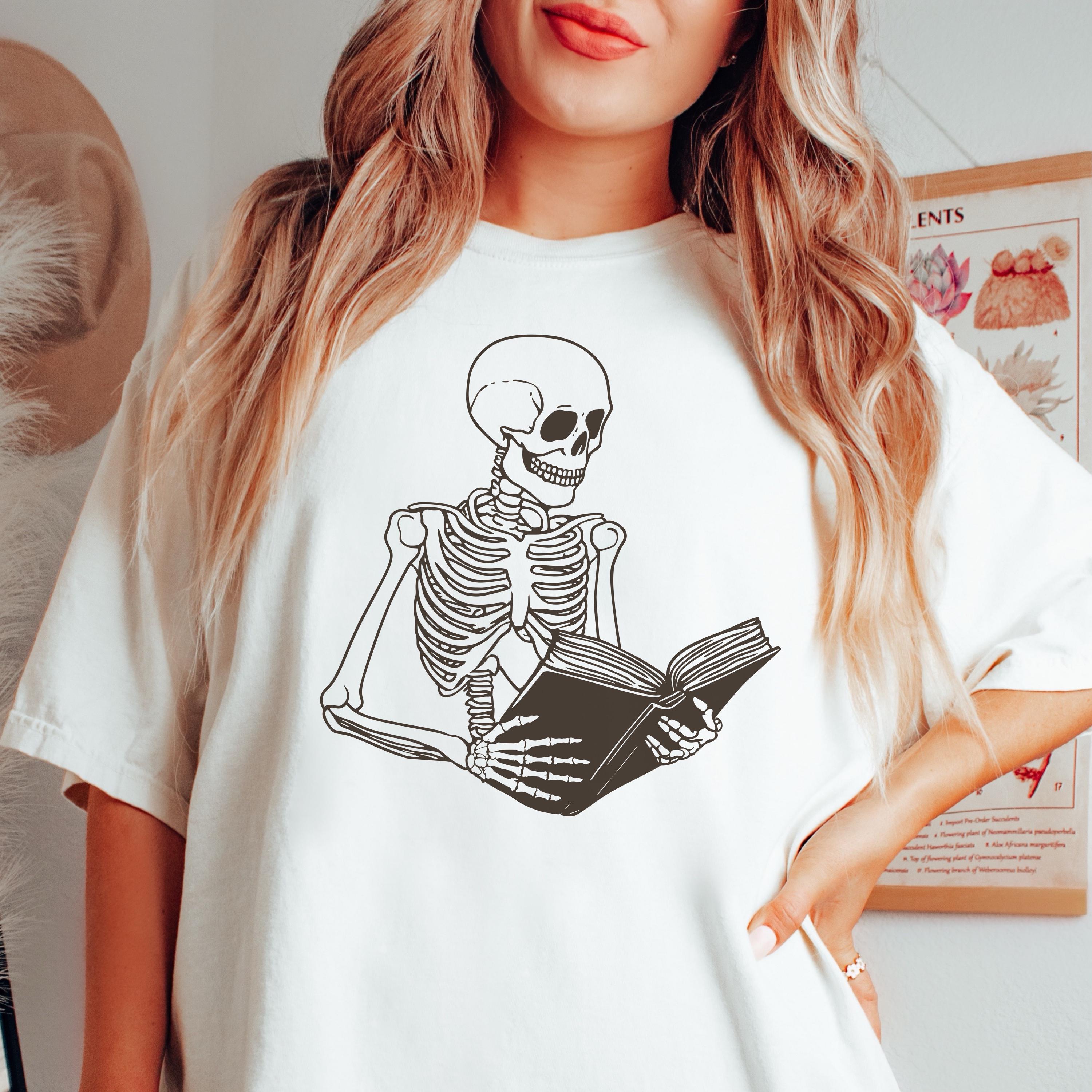 Skeleton Reading Clipart, Skull Book Lover Svg, Skull Reader Cricut ...
