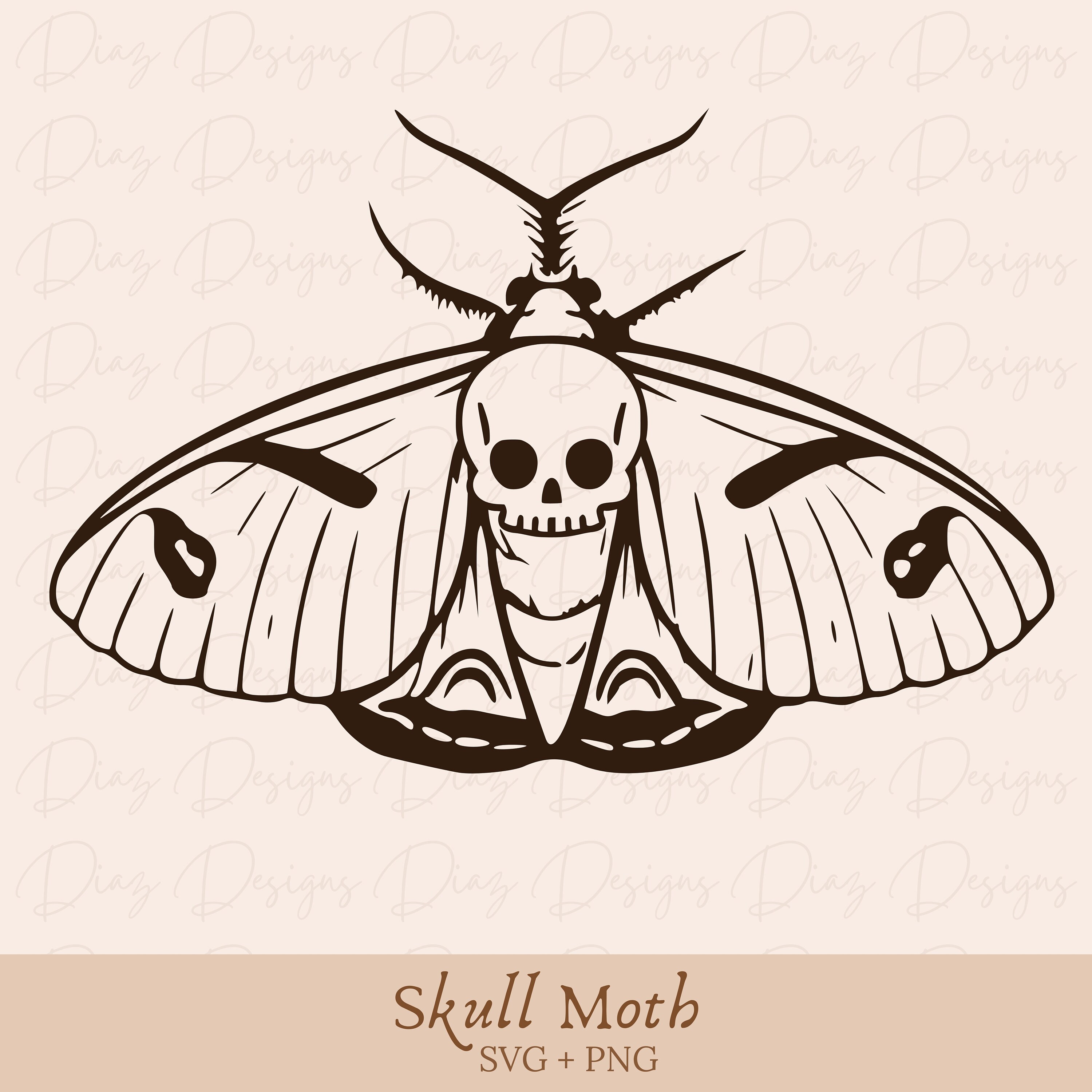 Skull Moth Svg, Skull Moth Cut File, Death Moth Svg, Skull Moth Clipart ...