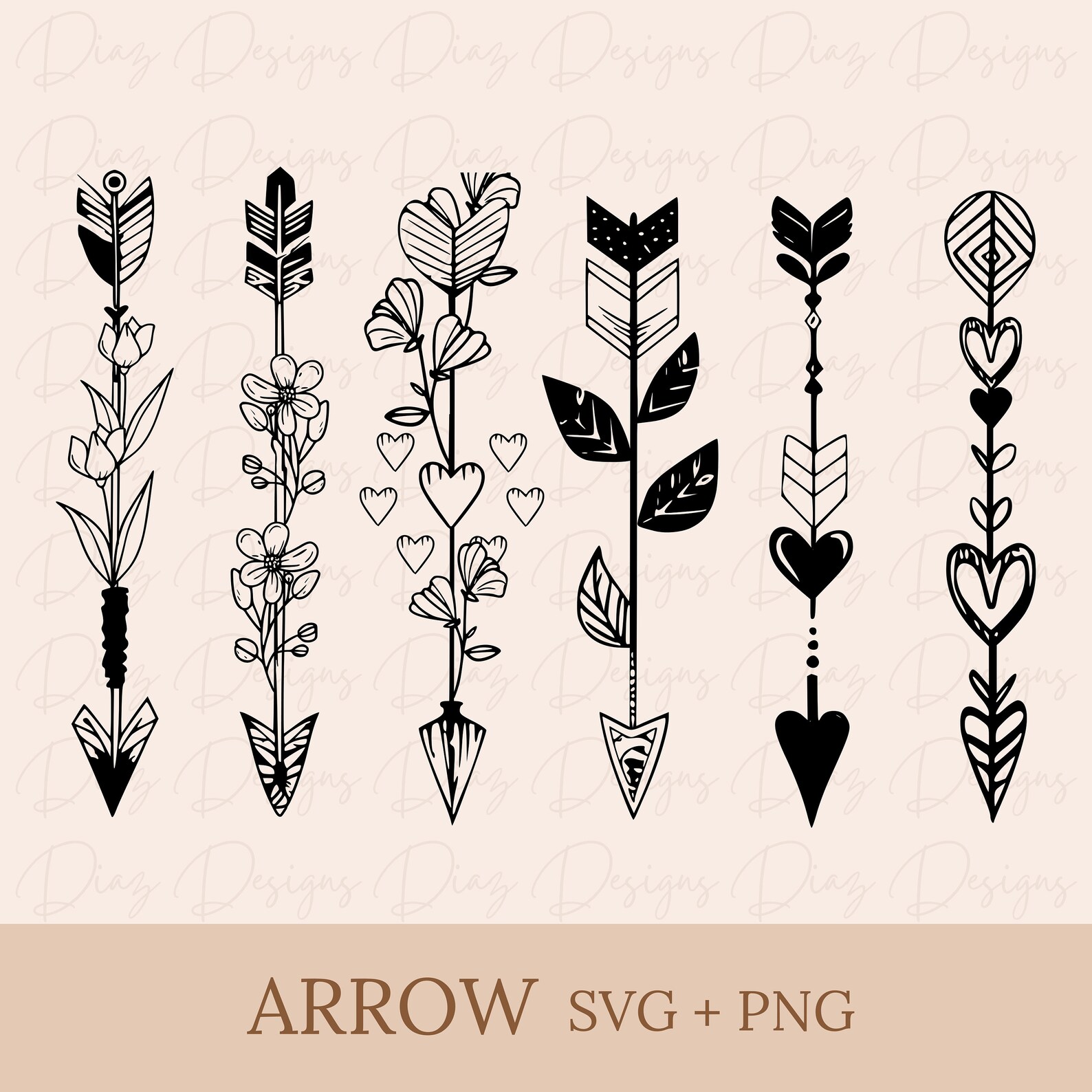 Arrow Svg, Boho Arrow Clipart, Arrow Png, Arrow Clipart, Arrow Heart ...