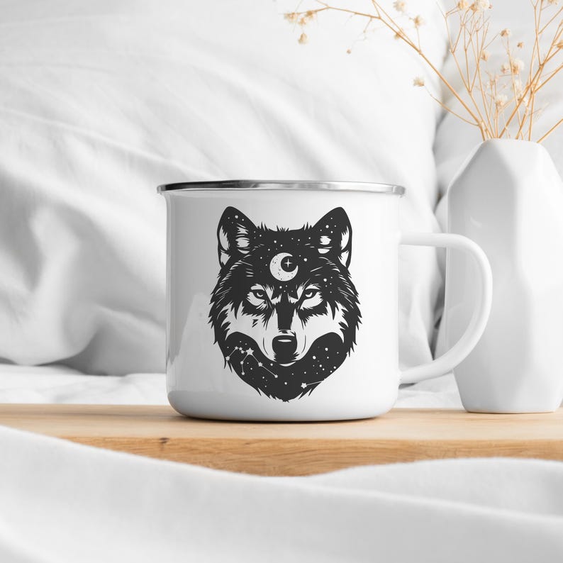 Mystical Wolf Clipart, Wolf Head Png, Wolf Cricut, Wolf Witchy Cut File ...