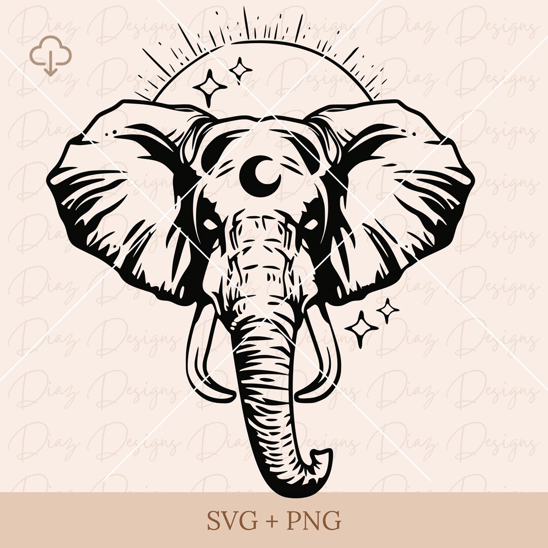 Elephant Svg, Elephant Head Svg, Elephant Face Svg, Elephant Clipart ...