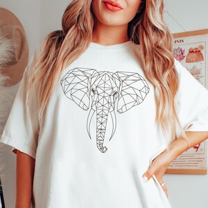 Geometric Elephant Svg, Geometric Animal Svg, Elephant Face Cut File ...