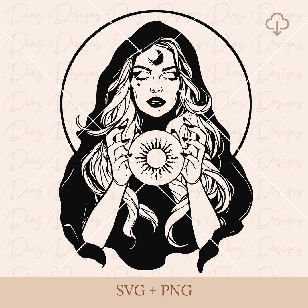 Witch Girl Png, Witchcraft Wicca Svg, Mystical Witchy Clipart, Magic ...