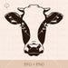 Cow Face Svg, Cow Head Clipart, Cute Cow Cricut, Cow Heifer Png, Farm ...