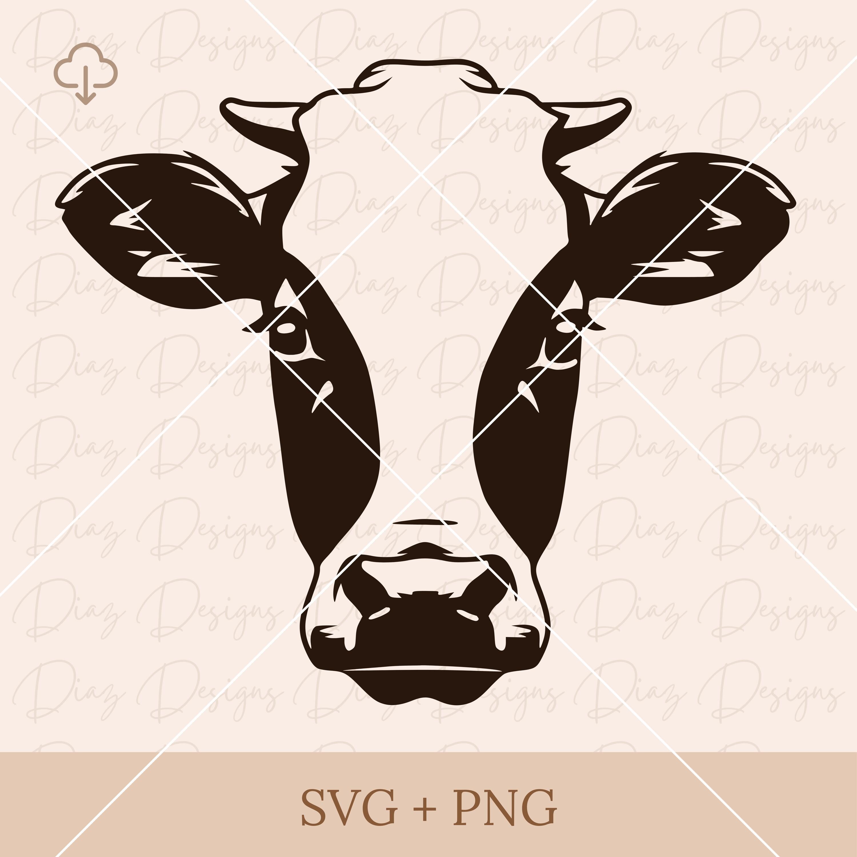 Cow Face Svg, Cow Head Clipart, Cute Cow Cricut, Cow Heifer Png, Farm ...