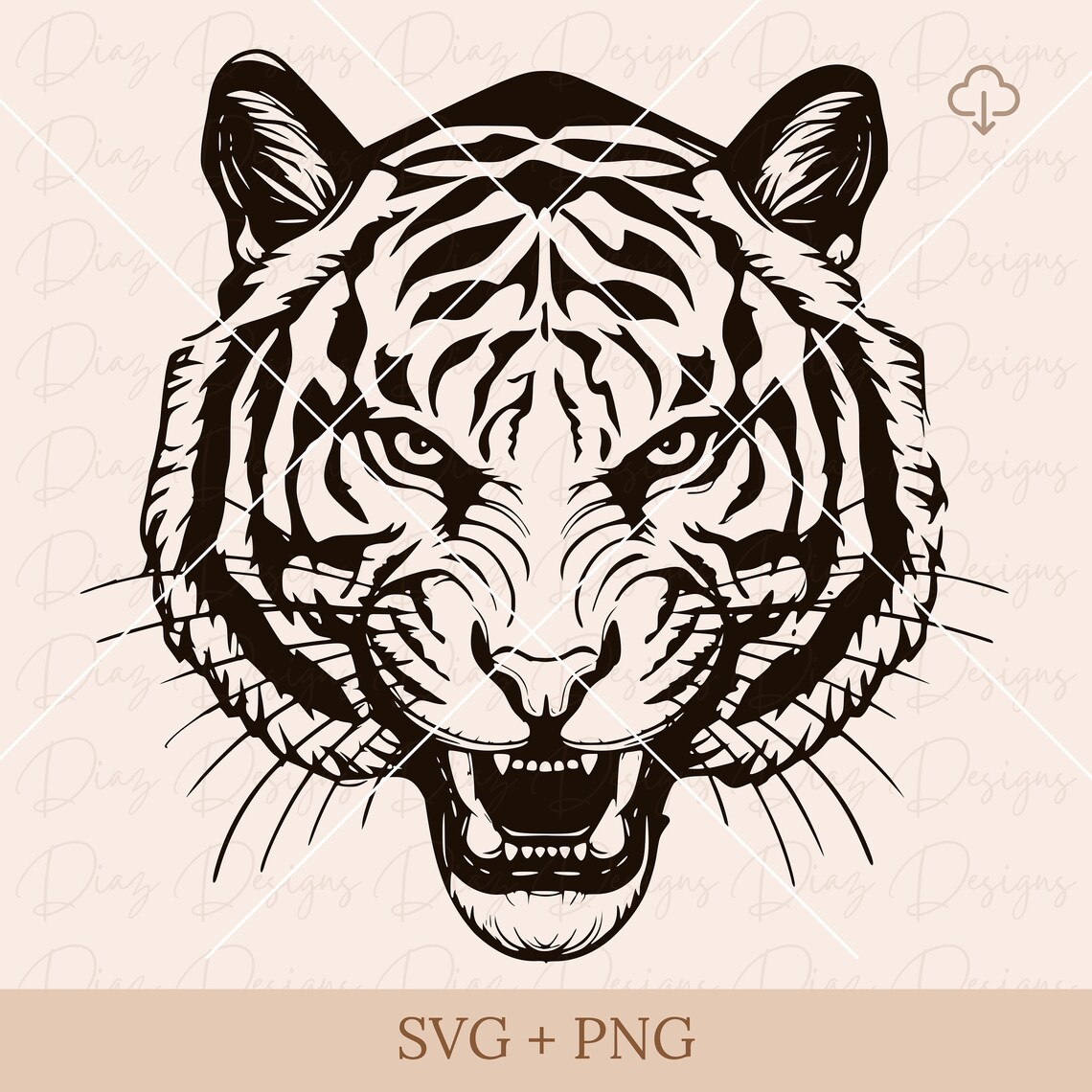 Tiger Face Svg, Tiger Head Png, Tiger Face Cut File, Tiger Face Cricut ...