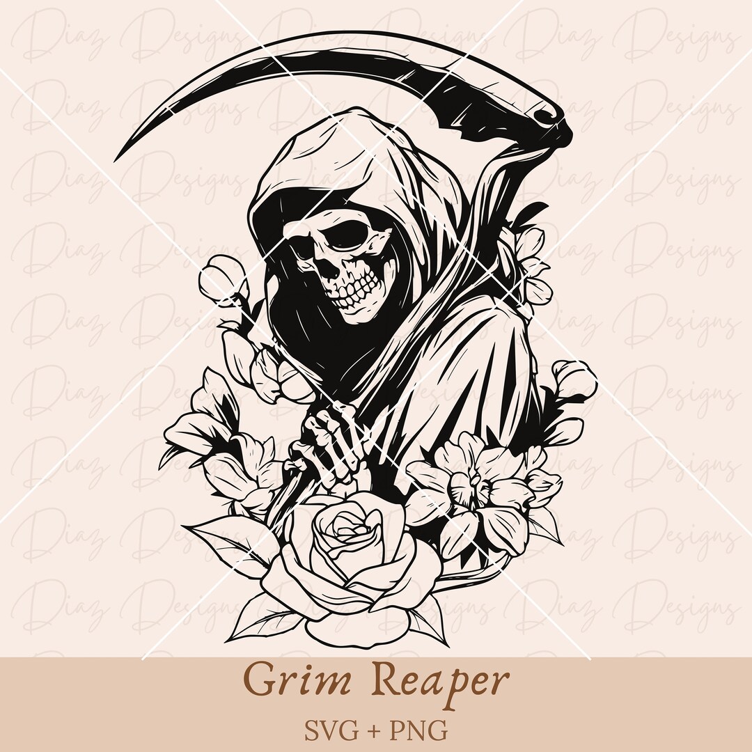 Grim Reaper Svg, Reaper Skeleton Svg, Reaper Death Svg, Reaper Skull ...