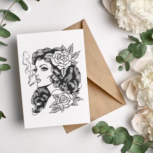 Woman Pin up Svg, Woman Traditional Tattoo Png, Lady Clipart, Tattoo ...