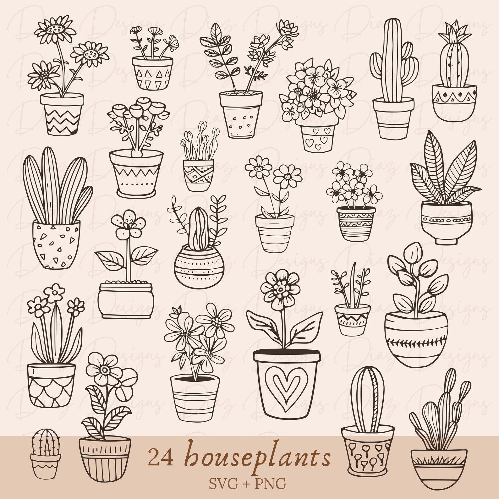 House Plants Svg, Potted Plant Svg, Hanging Plant Svg, Gardening Svg ...