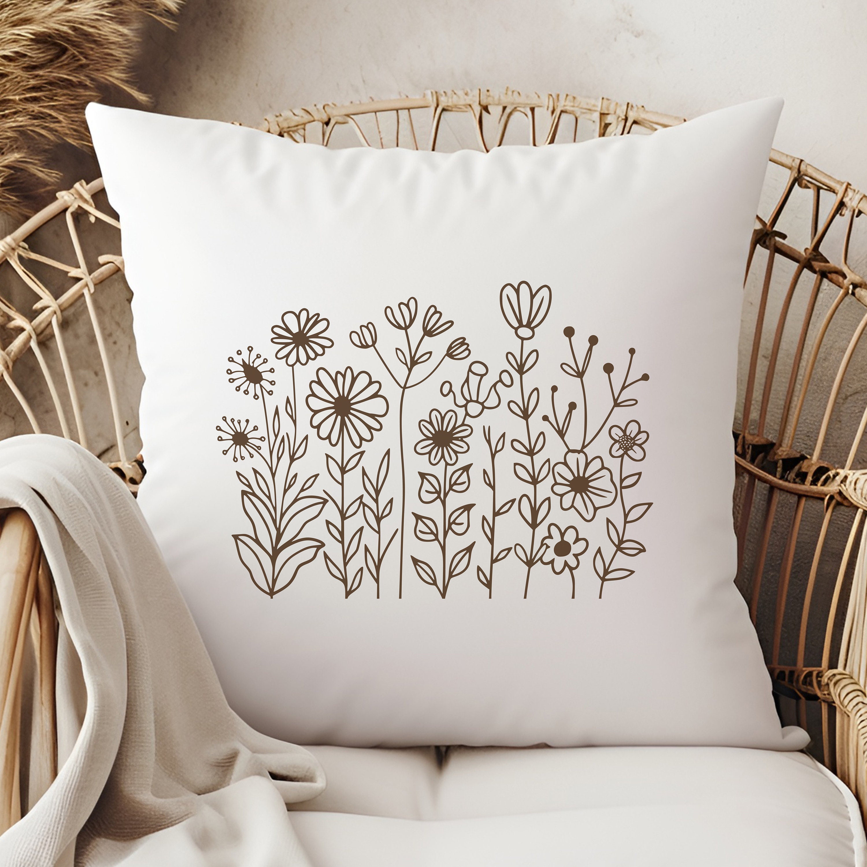 Wildflower Border Svg, Row of Flowers Svg, Flower Field Svg, Botanical ...