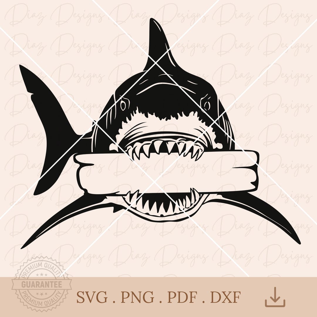Shark Name Personalization Svg, Shark Monogram Svg, Shark Silhouette ...