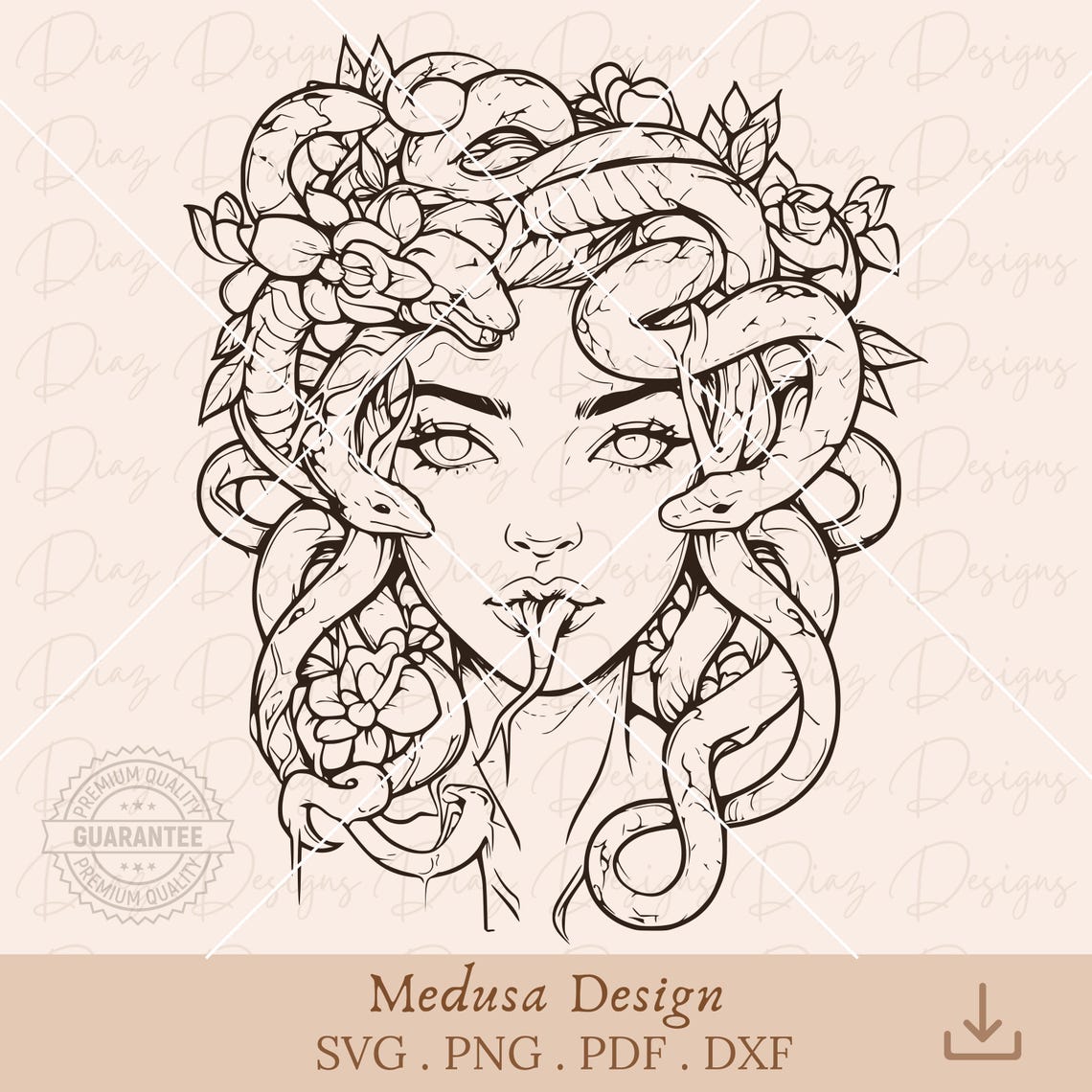 Medusa Svg, Medusa Tattoo Svg, Medusa Vector, Medusa Cut File, Greek ...