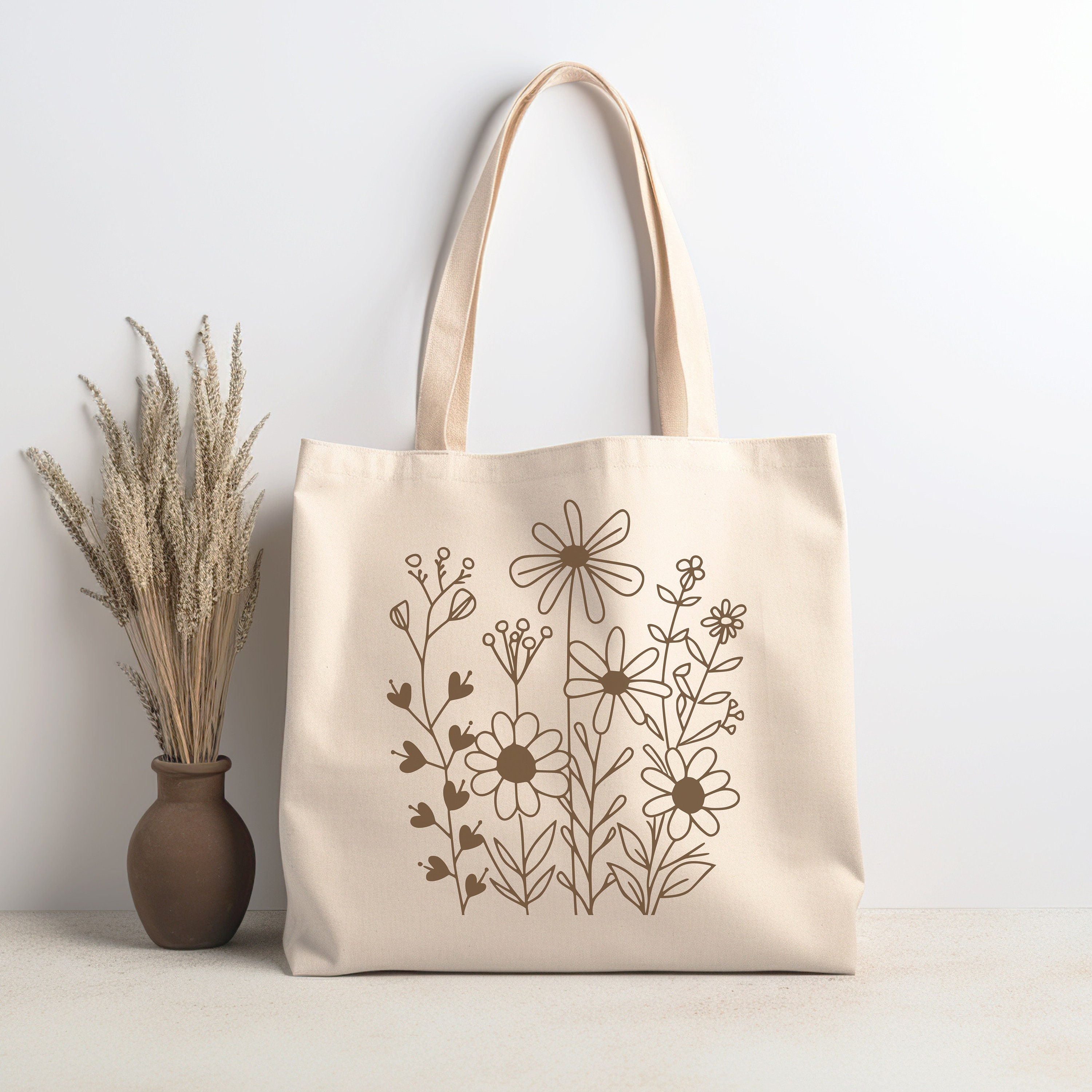 Wildflower Border Svg, Row of Flowers Svg, Flower Field Svg, Botanical ...