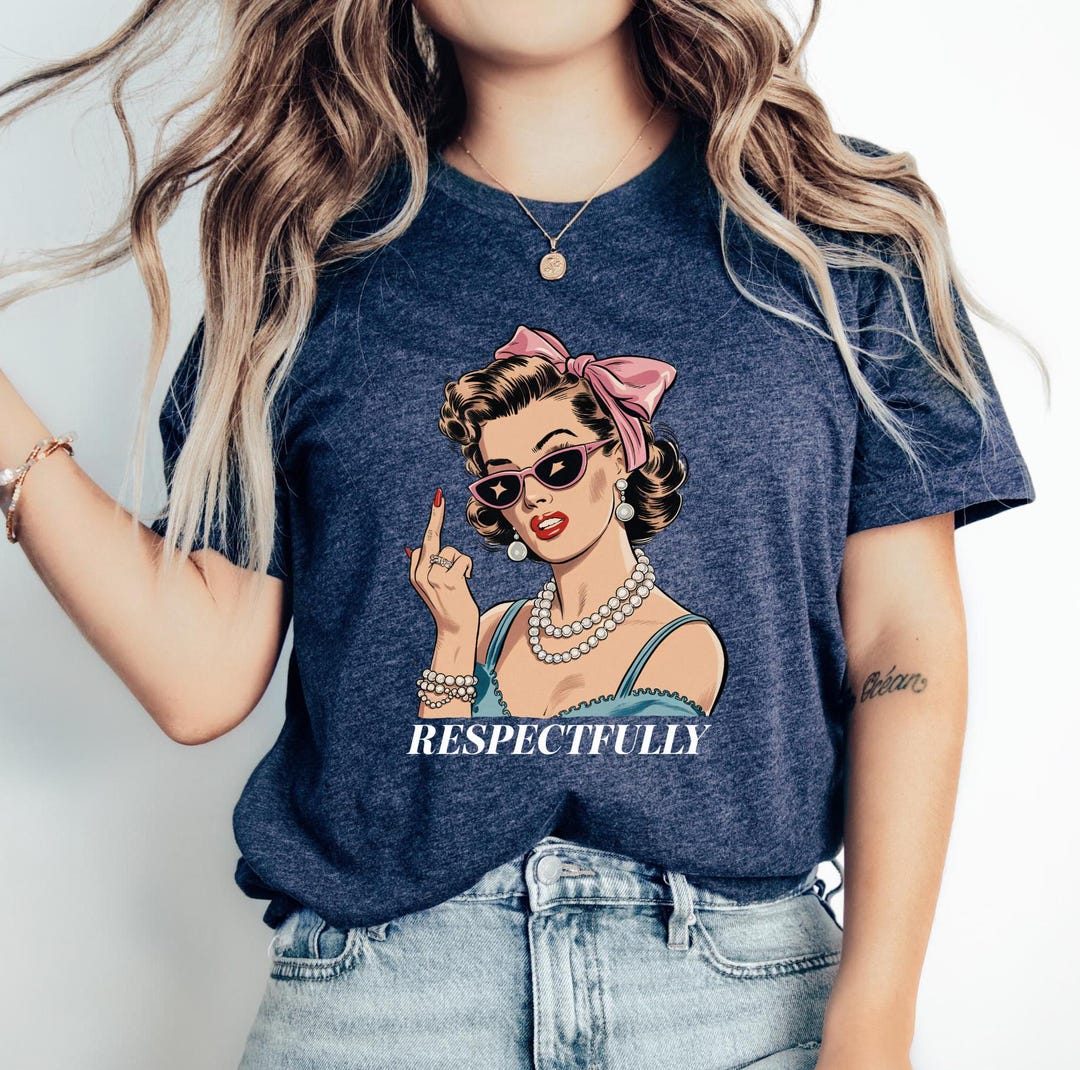 Sassy Retro Middle Finger Tee: Edgy Feminist Statement Shirt - Etsy