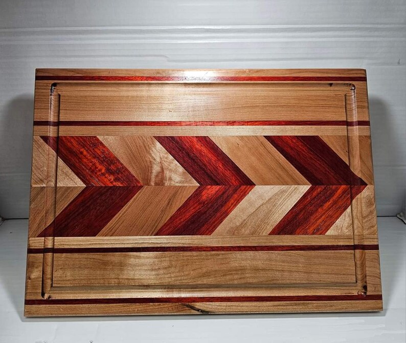 Chevron Wood Cutting Board - Etsy