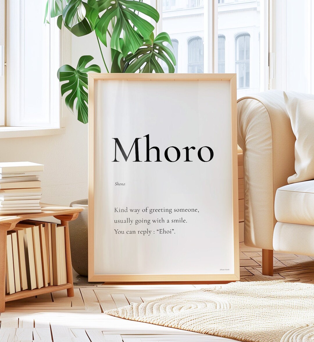 Hello in Shona, Mhoro Digital Print, Zimbabwe Print, Zimbabwe Poster ...