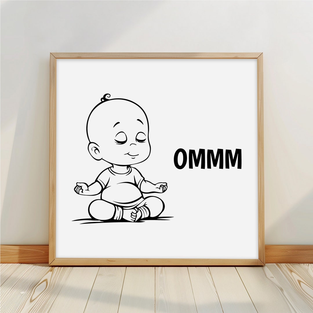 Funny Baby 'ommm' Svg, Png, Eps, Pdf Files Zen Drawing Instant Digital ...