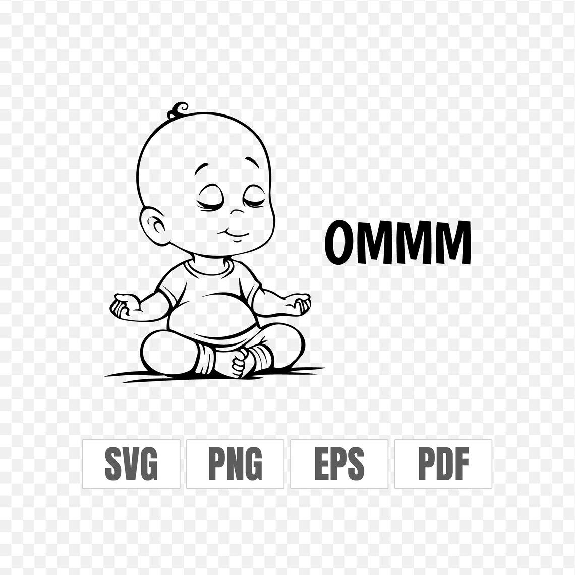 Funny Baby 'ommm' Svg, Png, Eps, Pdf Files Instant Digital Download - Etsy
