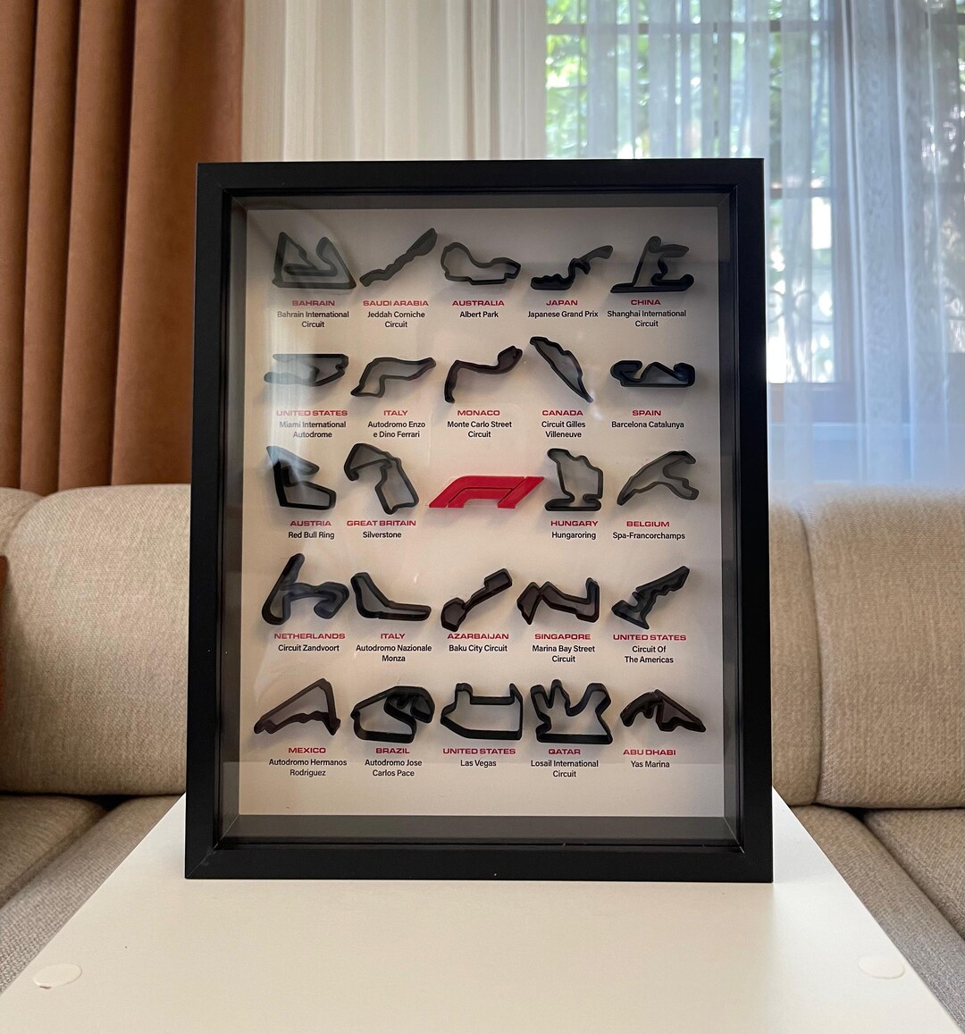 F1 2024 Season Race Tracks Formula 1 Framed Formula 1 Collection ...