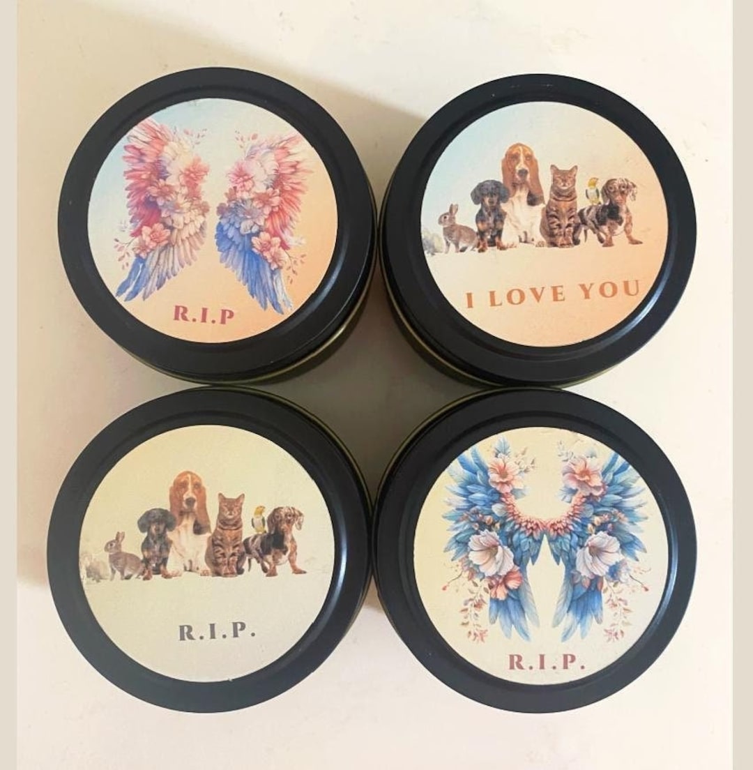 Designed RIP Candles 4 Pack Farewell With Loved Ones RIP Loved Animal ...