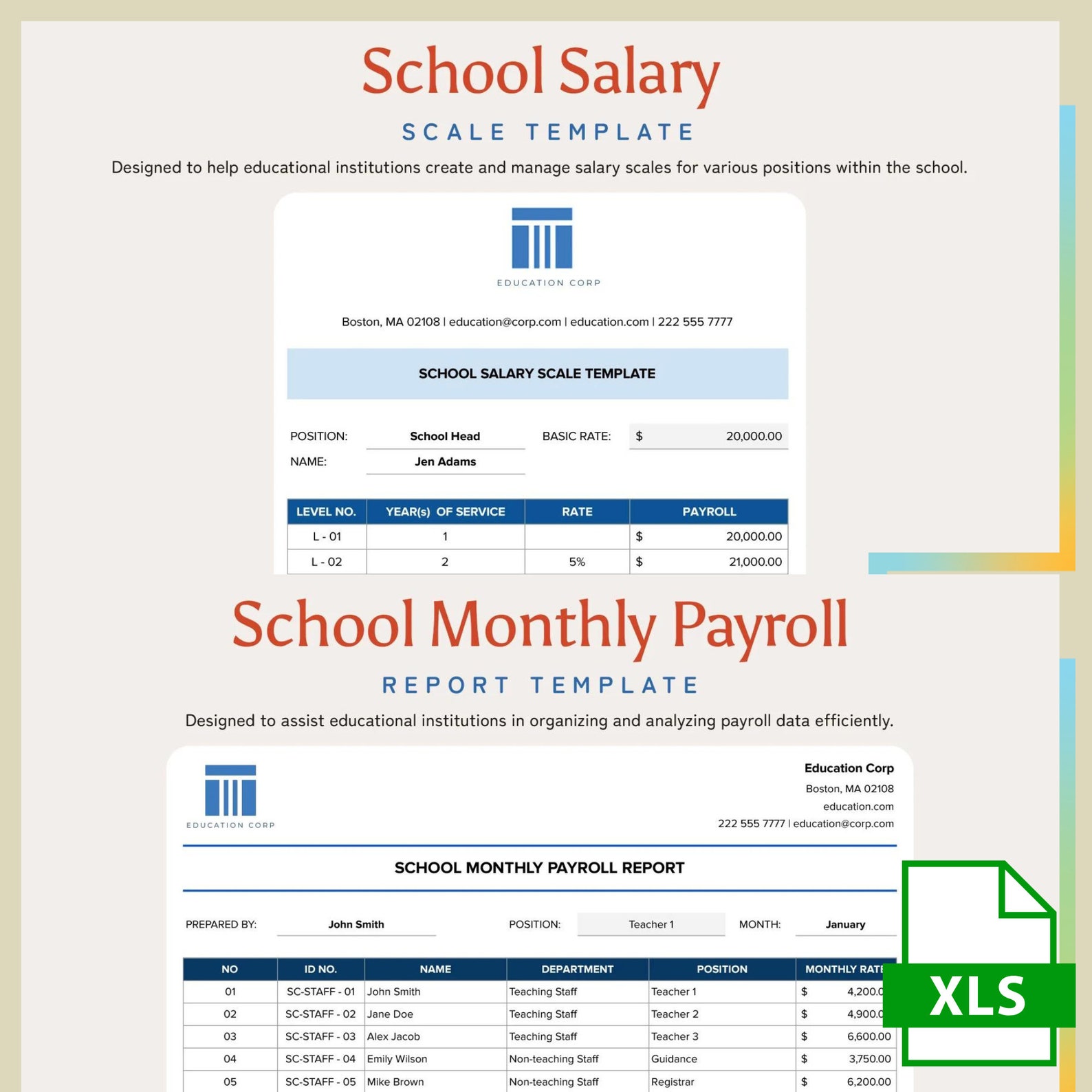 10 Payroll Management Template Bundle Design in Excel Sheets Format ...