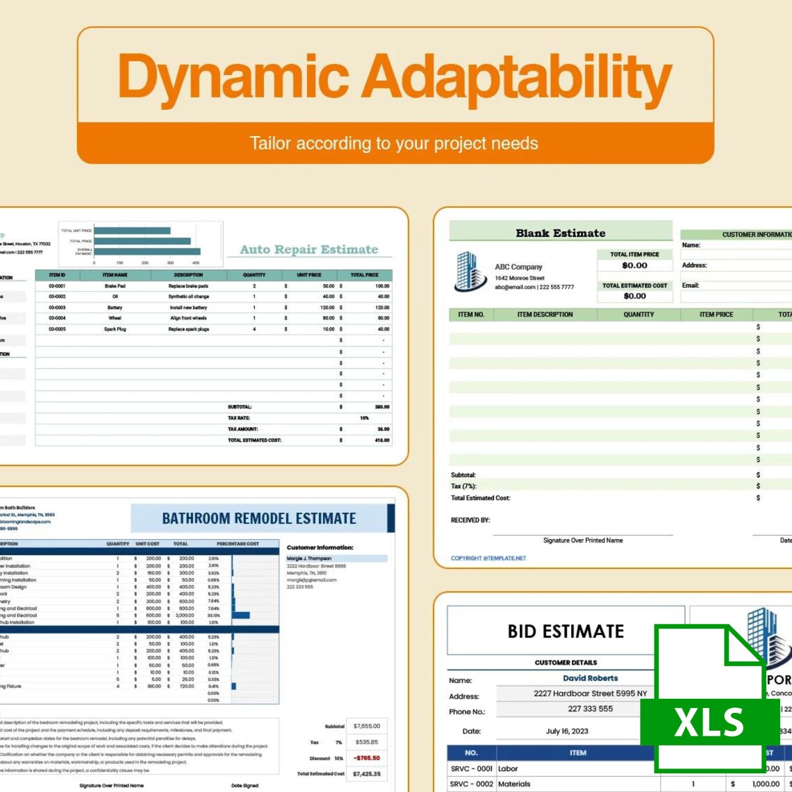 40 Ultimate Estimation Template Bundle Design in Excel Format. Easily ...