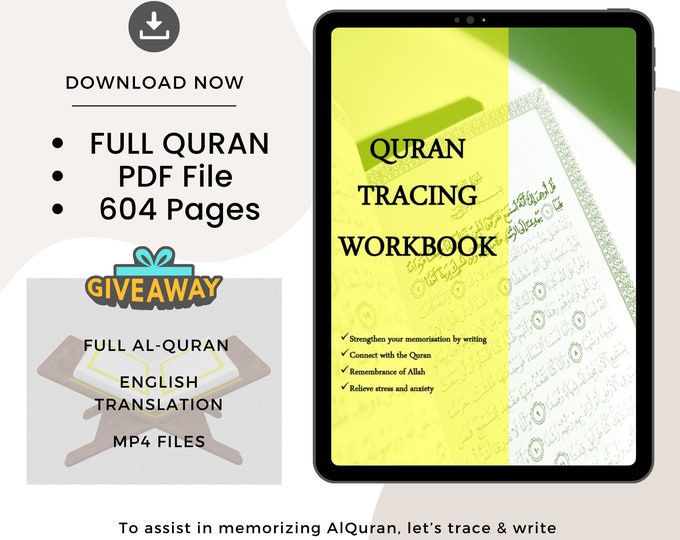 Full Quran Tracing Writing Complete All Juz 1 - 30 PDF File - Etsy