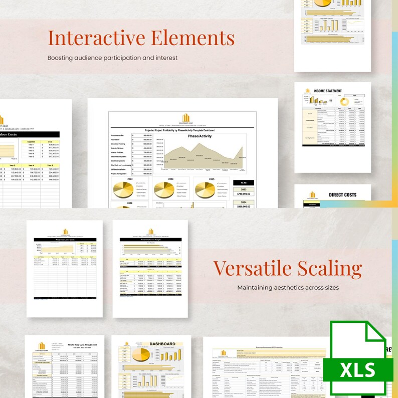 15+ Construction Financial Projections Template Bundle Design in Excel ...