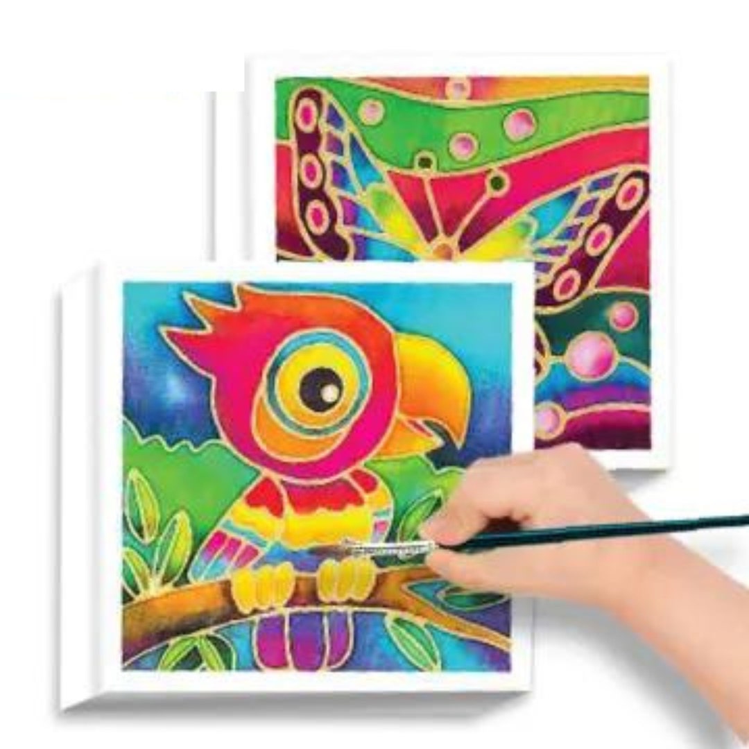DIY Batik Fabric Painting Kit 8x8 Inch Wax-painted Motive Canvas on ...