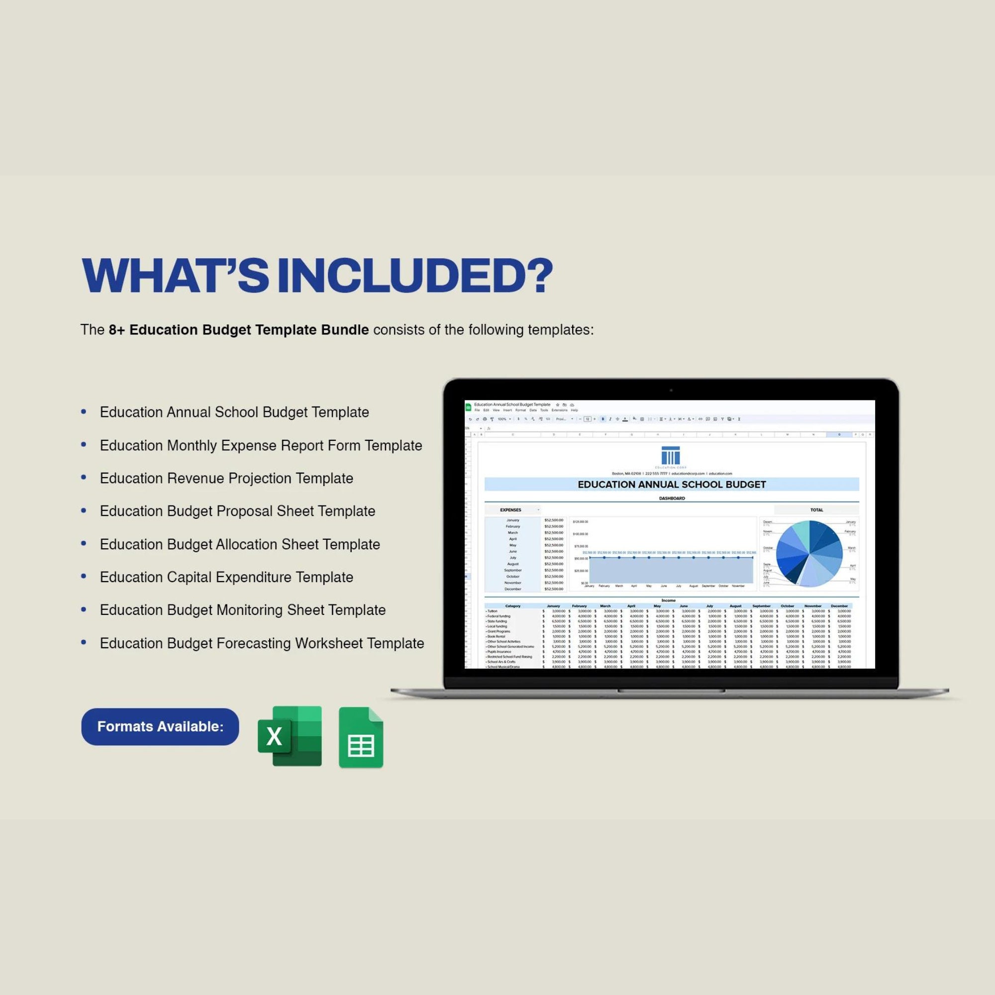 8 Education Budget Template Bundle Design in Excel Format. Easily ...