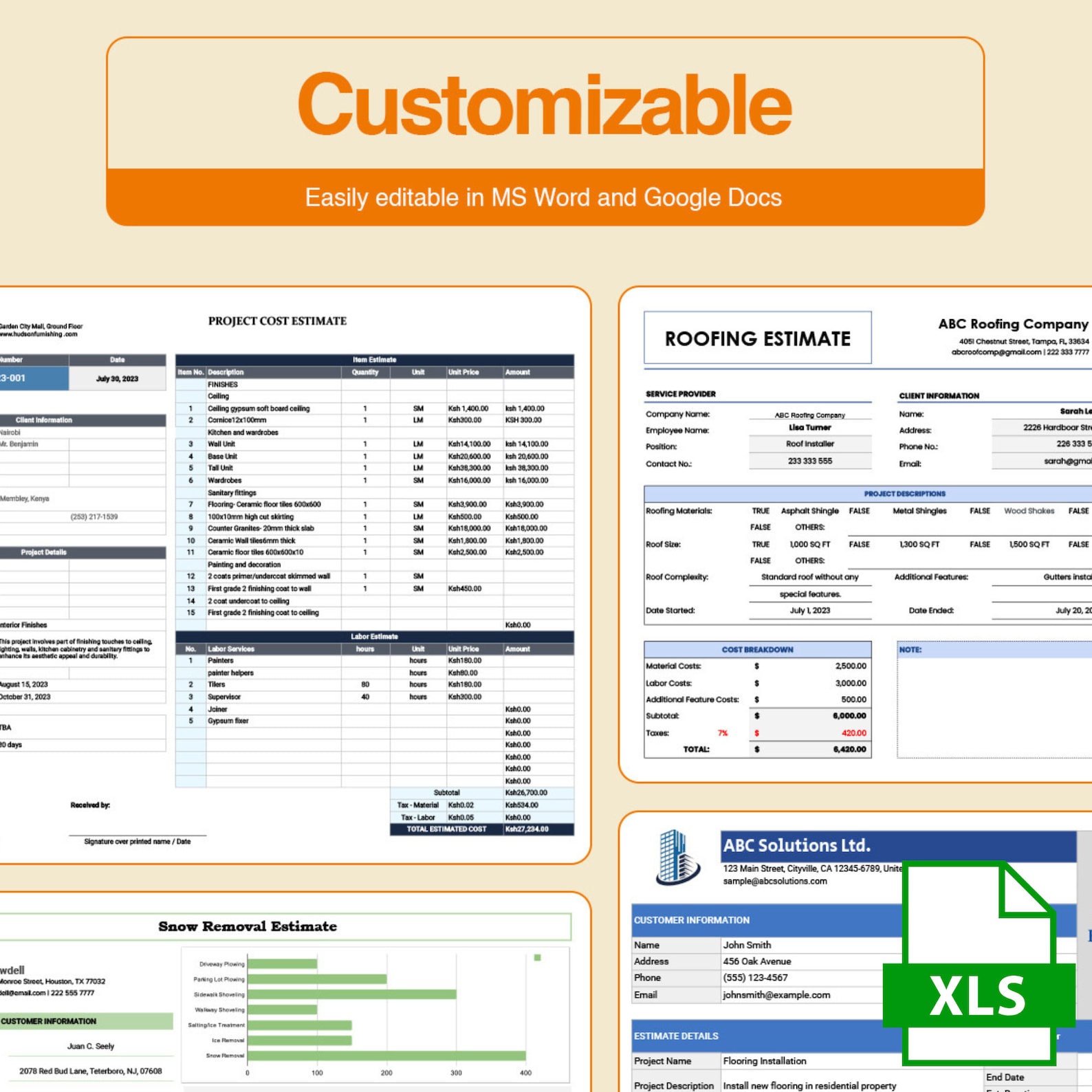 40+ Ultimate Estimation Template Bundle Design in Excel Format. Easily ...