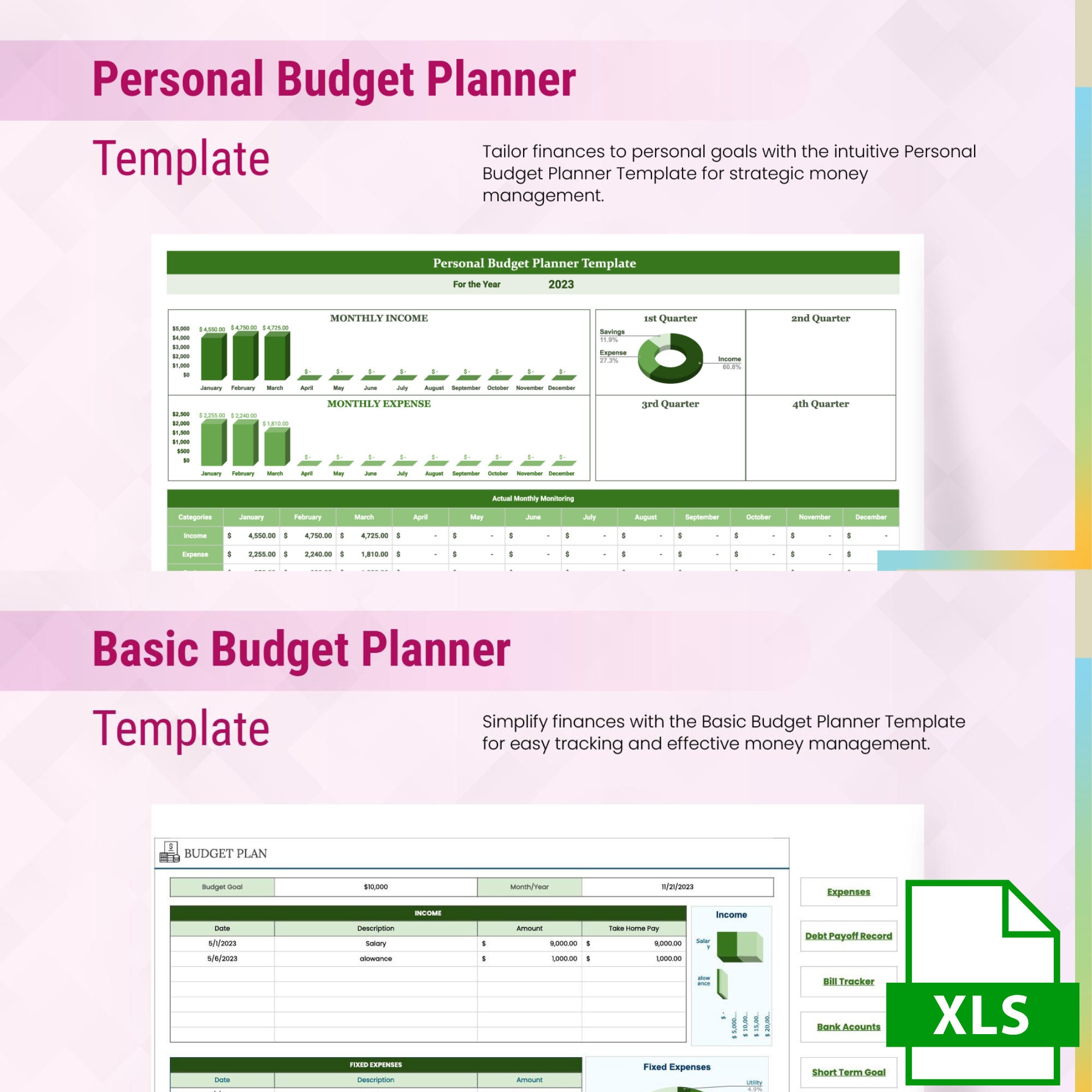 15 Budget Planner Template Bundle Design in Excel Format. Easily ...