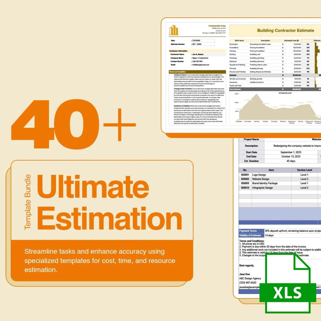 40+ Ultimate Estimation Template Bundle Design in Excel Format. Easily Editable, Printable ...