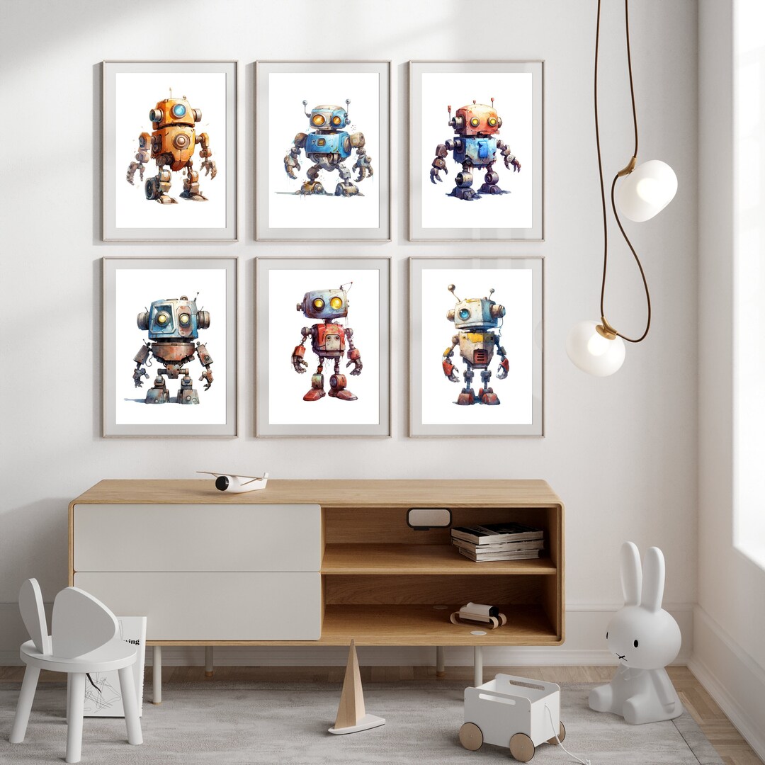 Robot Printable | Robot Nursery Print | Digital Robot Wall Art | Robot ...