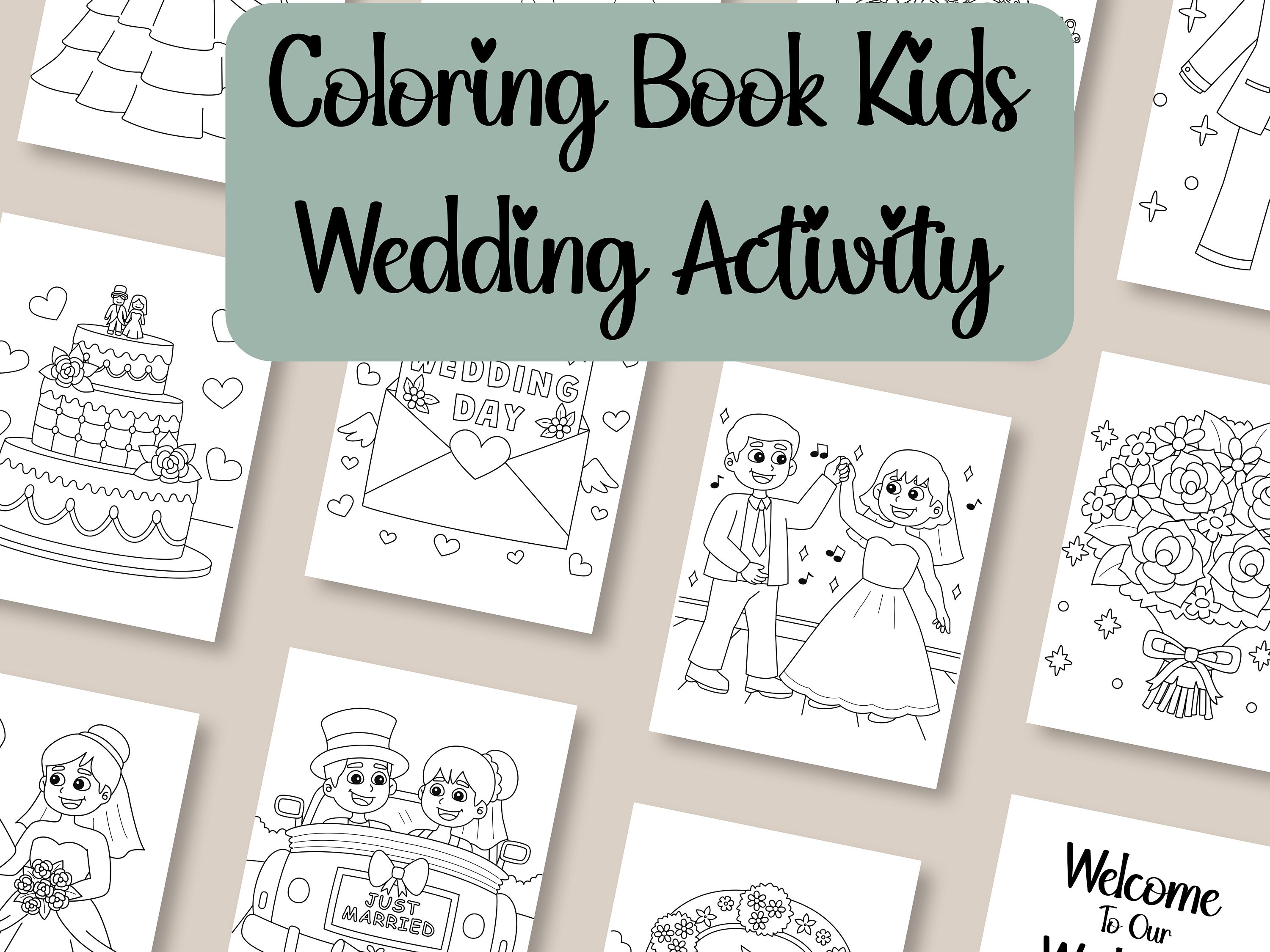 Coloring Book | Kids Wedding Favors | Coloring Pages | Kids Wedding ...