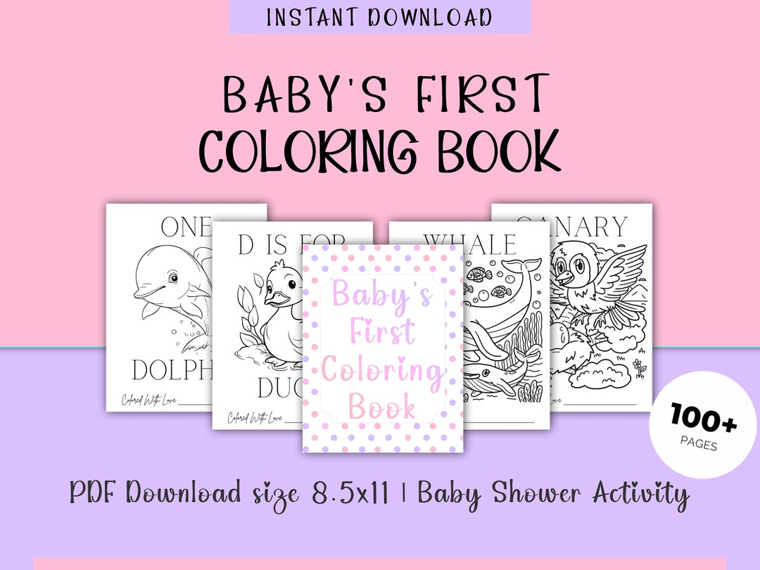 Baby's First Coloring Book , ABC Book Baby Shower Game, Baby Shower ...
