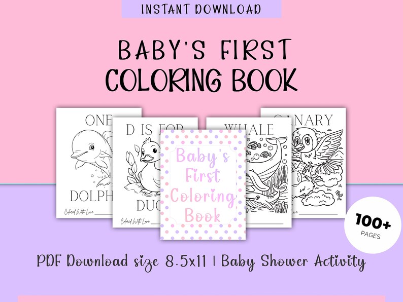 Baby's First Coloring Book , ABC Book Baby Shower Game, Baby Shower ...