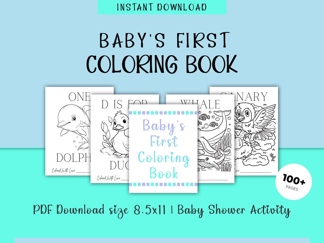 Baby's First Coloring Book , ABC Book Baby Shower Game, Baby Shower ...