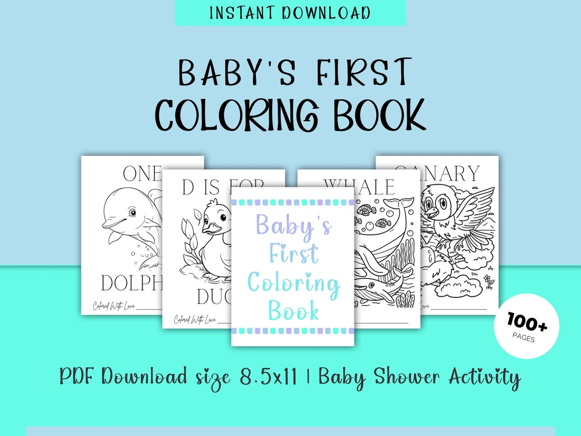 Baby's First Coloring Book , ABC Book Baby Shower Game, Baby Shower ...