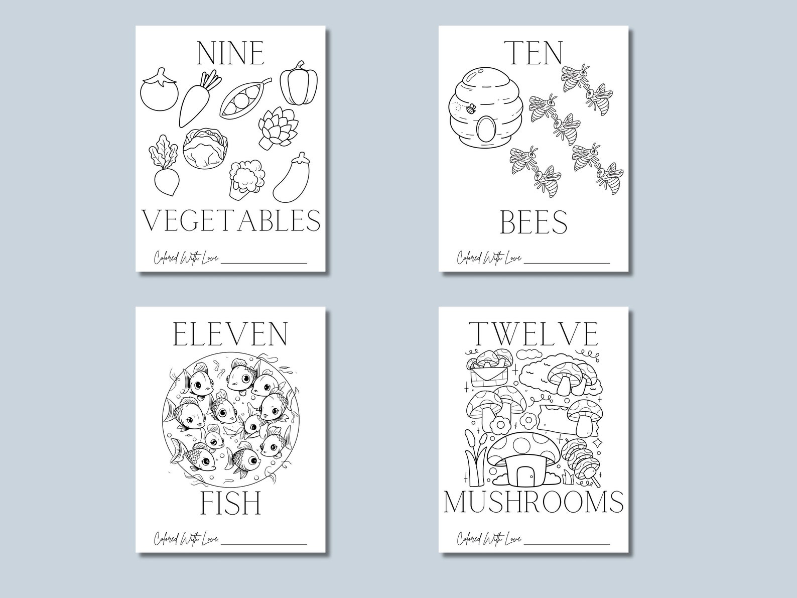 Baby's First Number Book Baby Shower Game, 5x7 Coloring Baby Shower ...