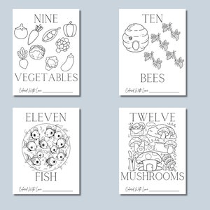 Baby's First Number Book Baby Shower Game, 5x7 Coloring Baby Shower ...