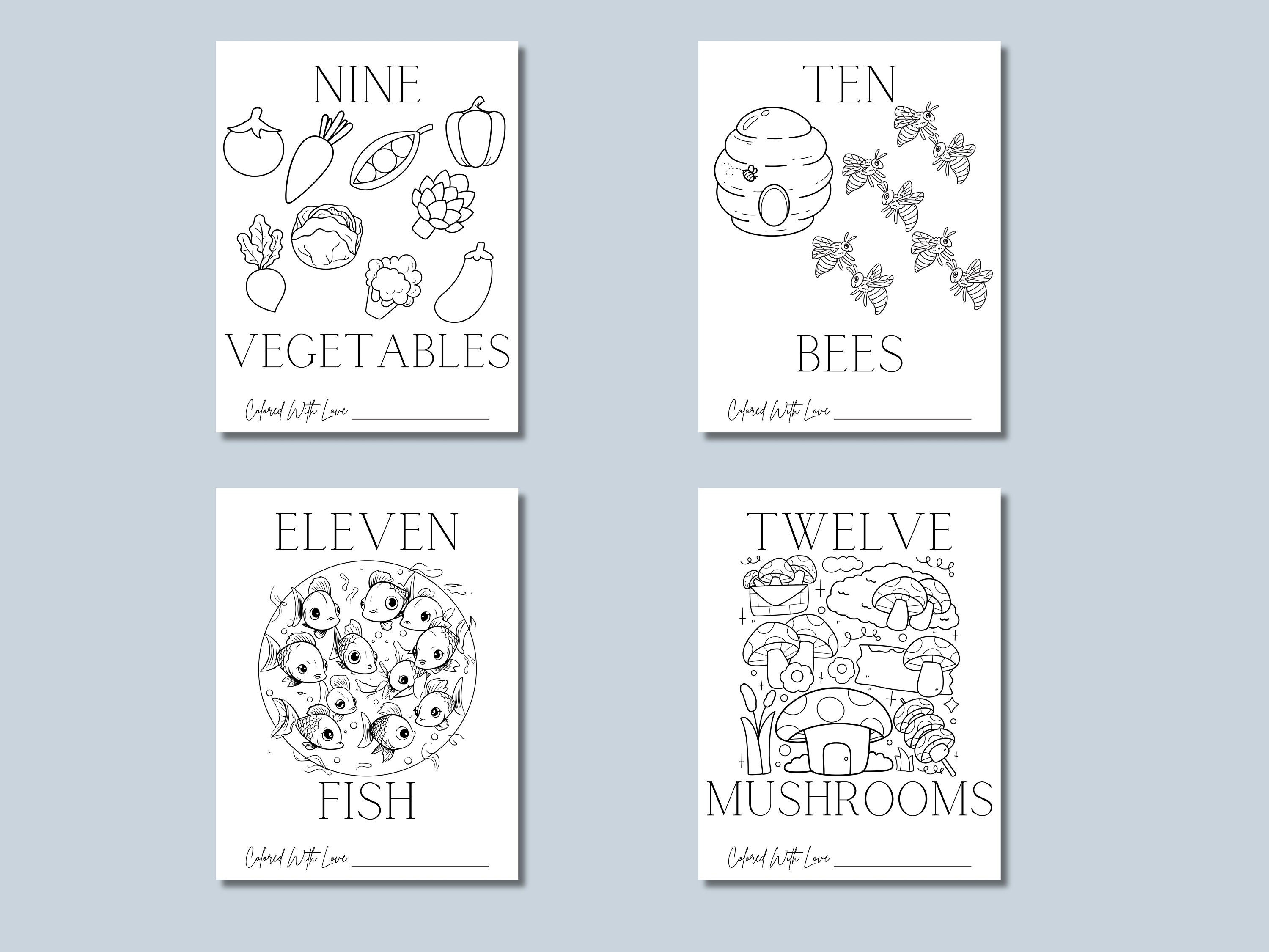 Baby's First Number Book Baby Shower Game, 5x7 Coloring Baby Shower ...