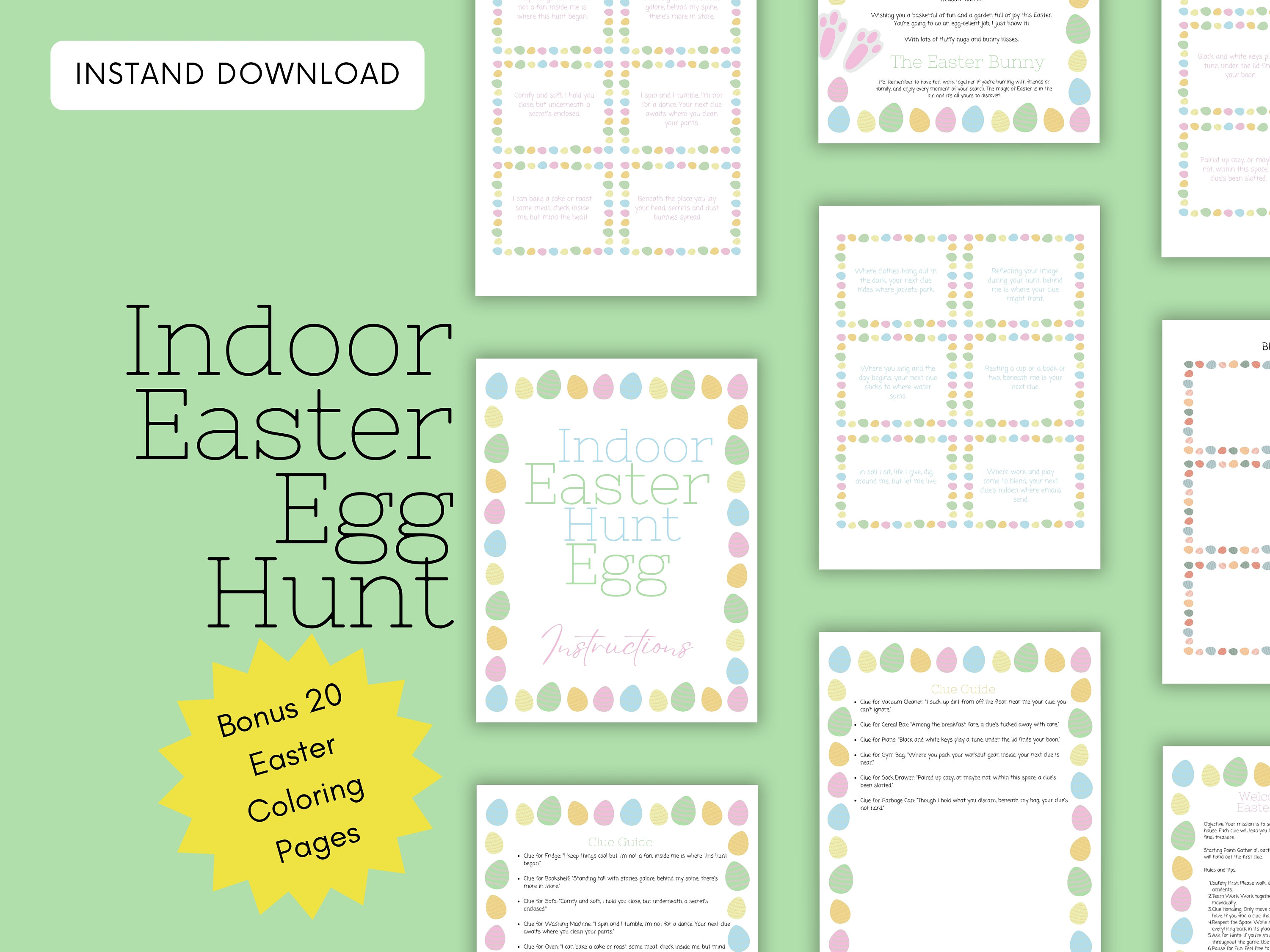 Indoor Easter Egg Hunt | Easter Scavenger Hunt | Easter Activity ...