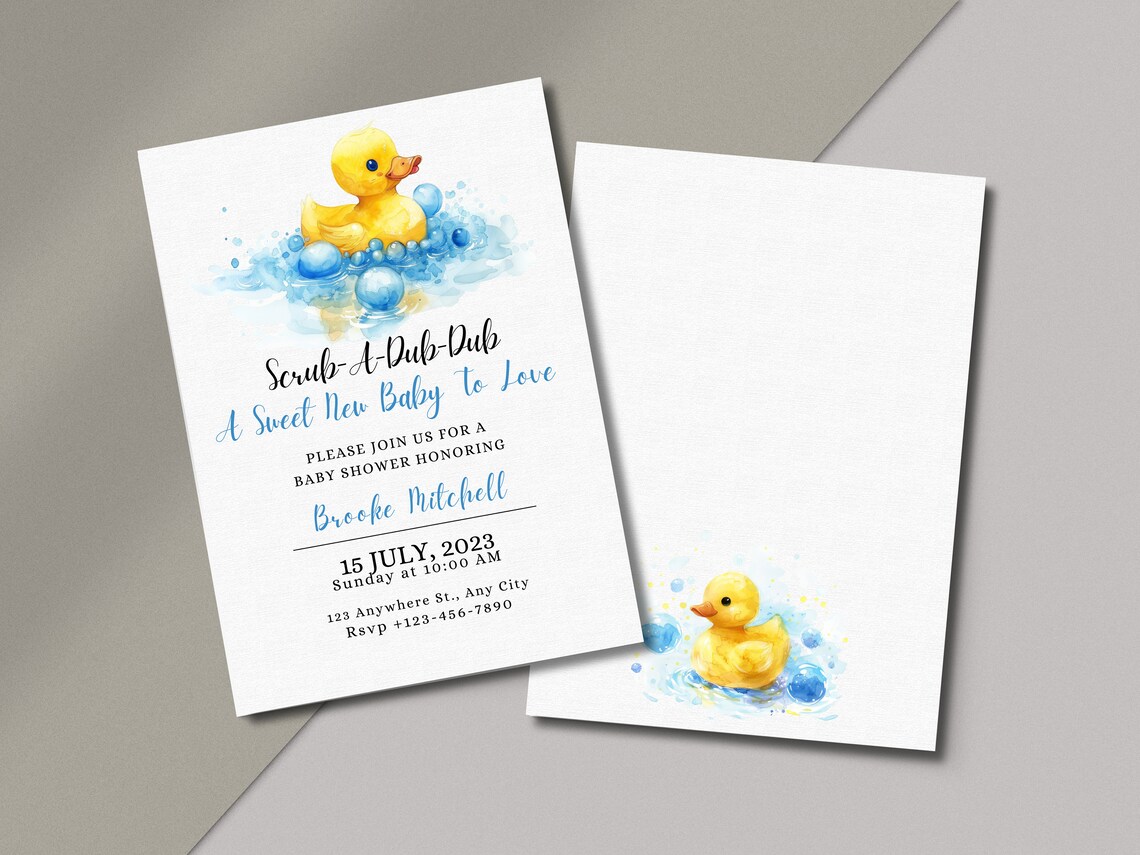 Splish Splash Rubber Ducky Invitation | Baby Bash | Rubber Duck Shower ...