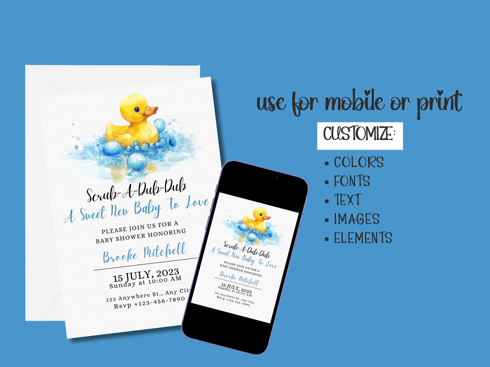 Splish Splash Rubber Ducky Invitation | Baby Bash | Rubber Duck Shower ...